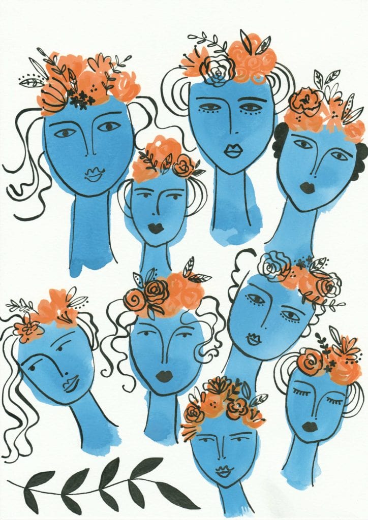 THE NINE MUSES | Original A4 Painting - Christa Mav